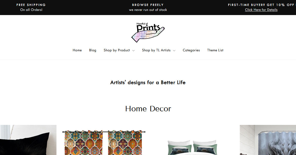 Theme List | Handful of Prints Home Decor Online Store